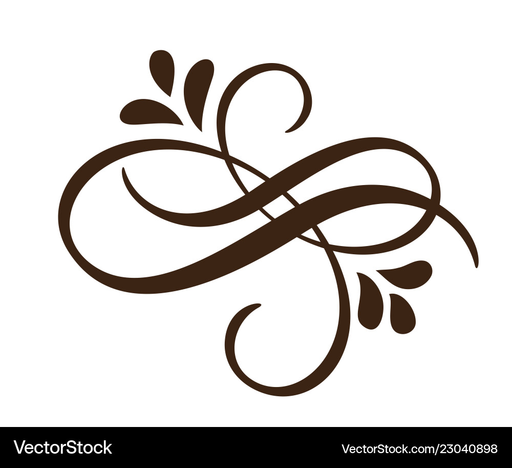 Hand drawn calligraphic floral spring flourish Vector Image