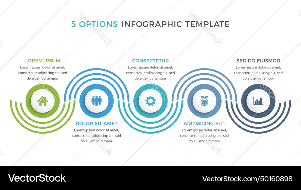 Infographic template - 5 elements Royalty Free Vector Image