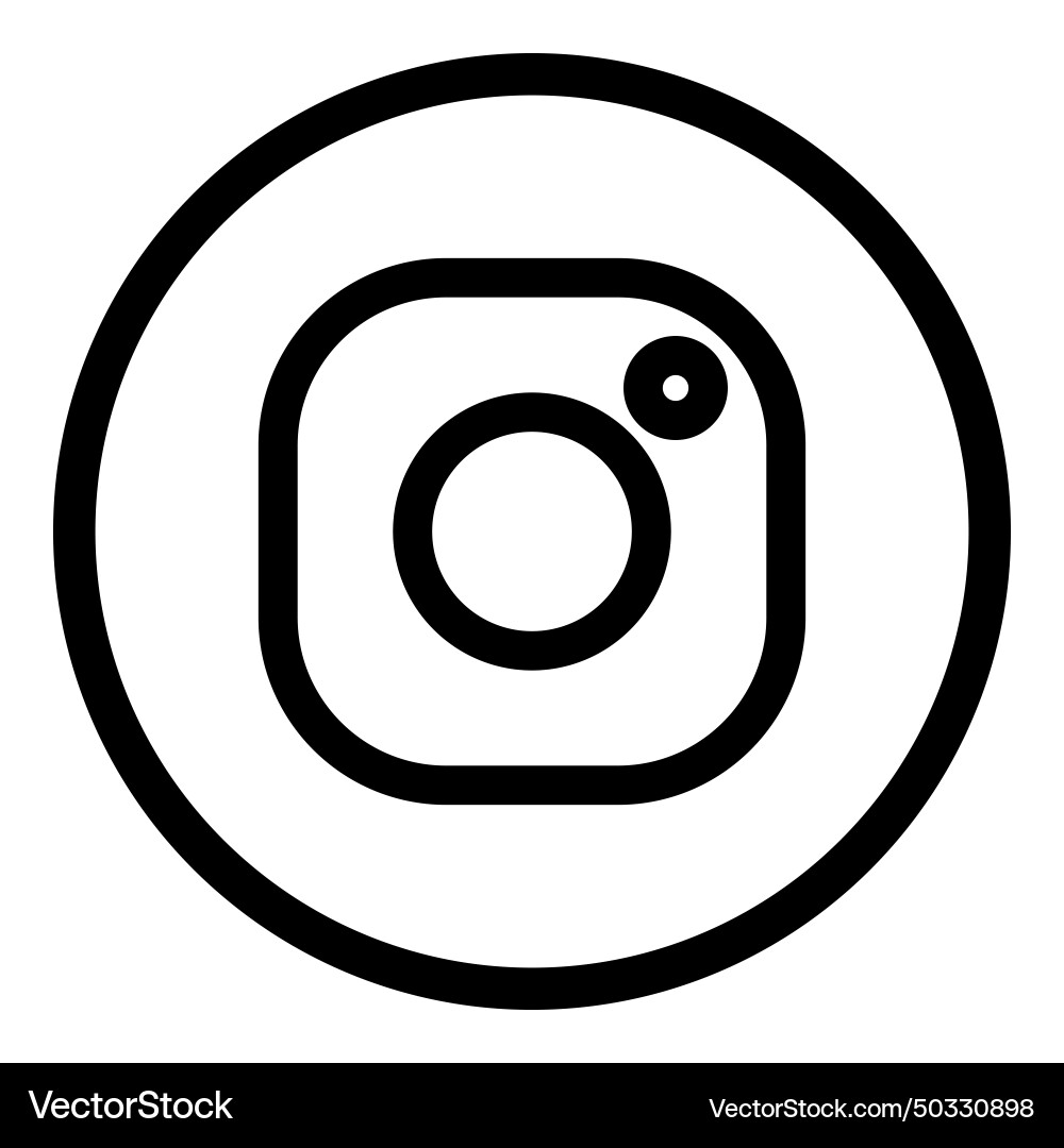 Instagram icon flat isolated on white Royalty Free Vector
