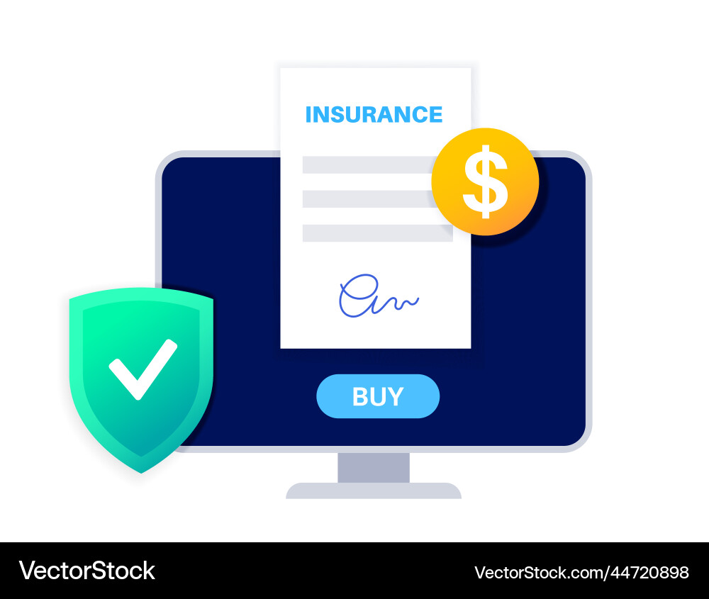 Insurance form online Royalty Free Vector Image