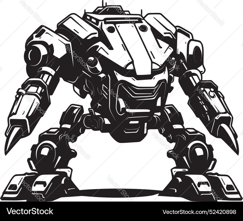 Metal enigma black robot emblem warrior enforcer Vector Image