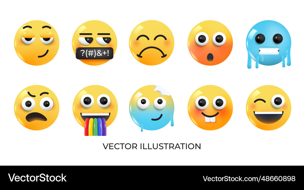 Modern 3d of emoji concept 3 Royalty Free Vector Image