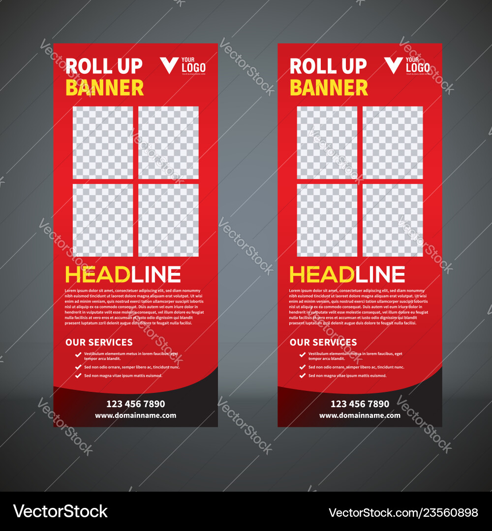 Roll up banner pull x-banner modern v Royalty Free Vector
