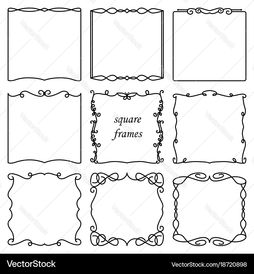 Set of square vintage frames Royalty Free Vector Image