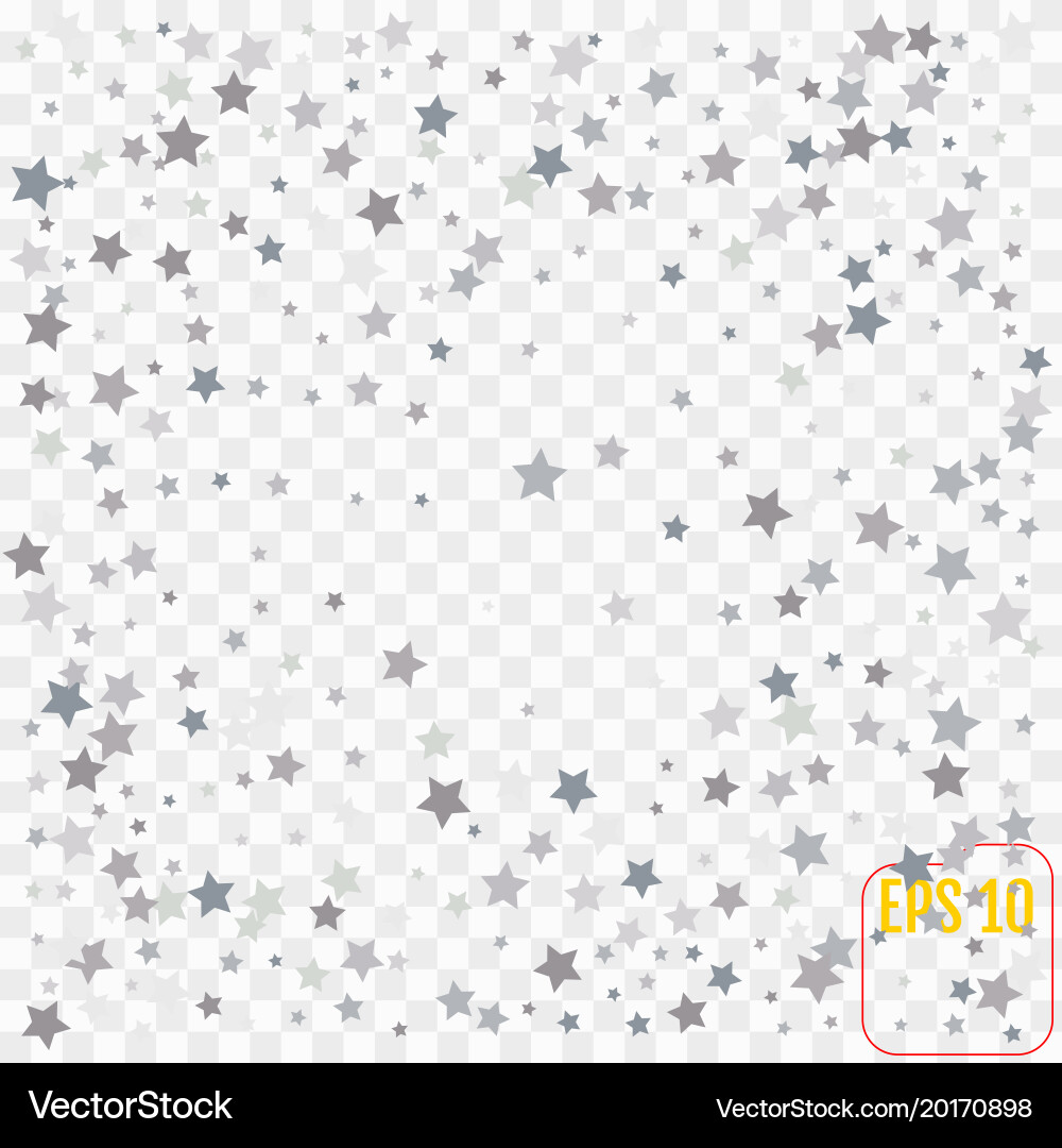 Silver stars on transparent background abstract Vector Image