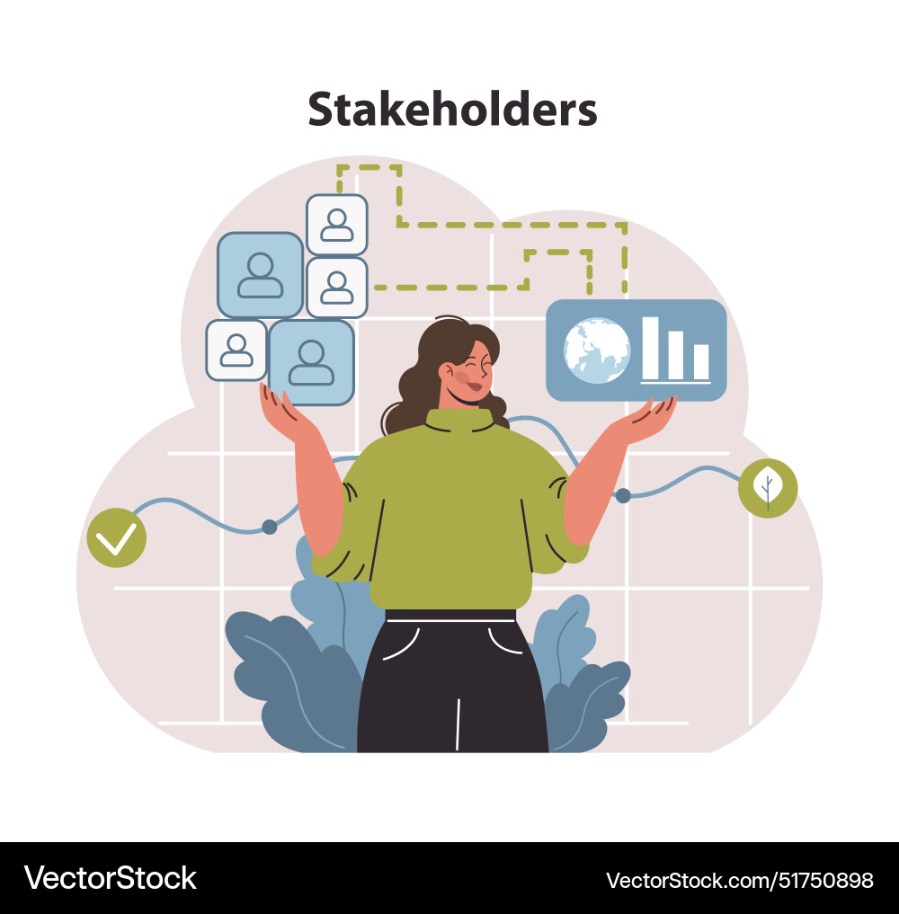 Stakeholder engagement in sustainability Vector Image