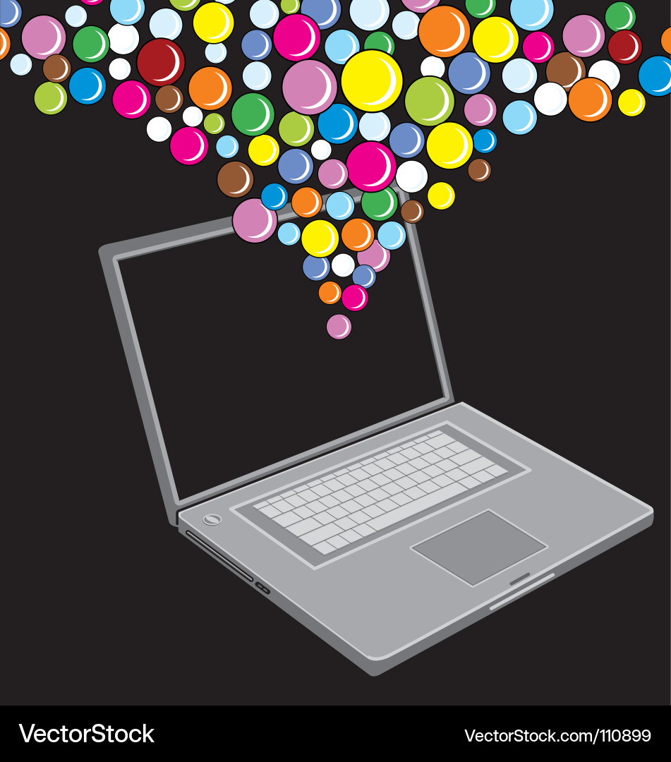 Bubble laptop Royalty Free Vector Image - VectorStock