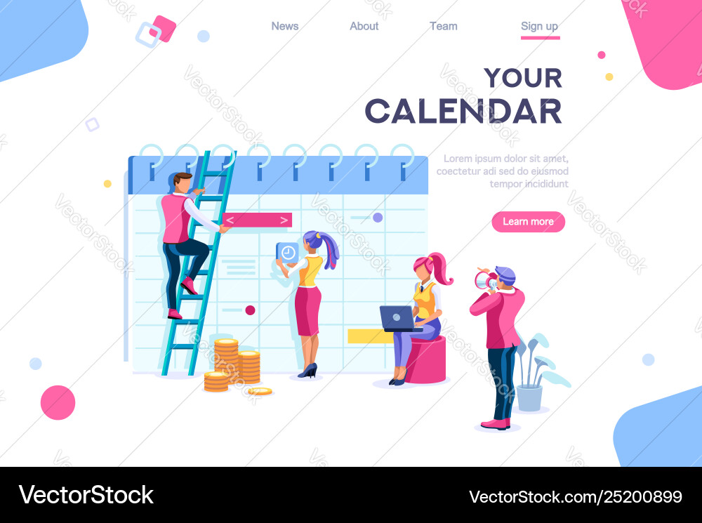 Calendar data graphs database Royalty Free Vector Image