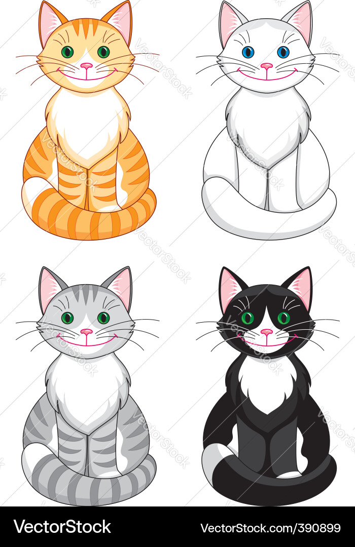 Cartoon cats Royalty Free Vector Image - VectorStock