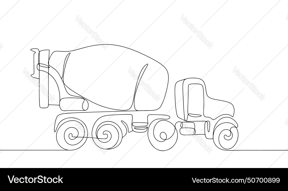 Concrete mixer machine for road Royalty Free Vector Image