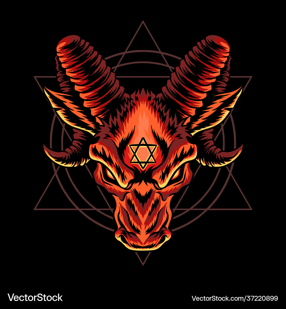 Devil Goat Head - Metal Logo Royalty Free Vector Image