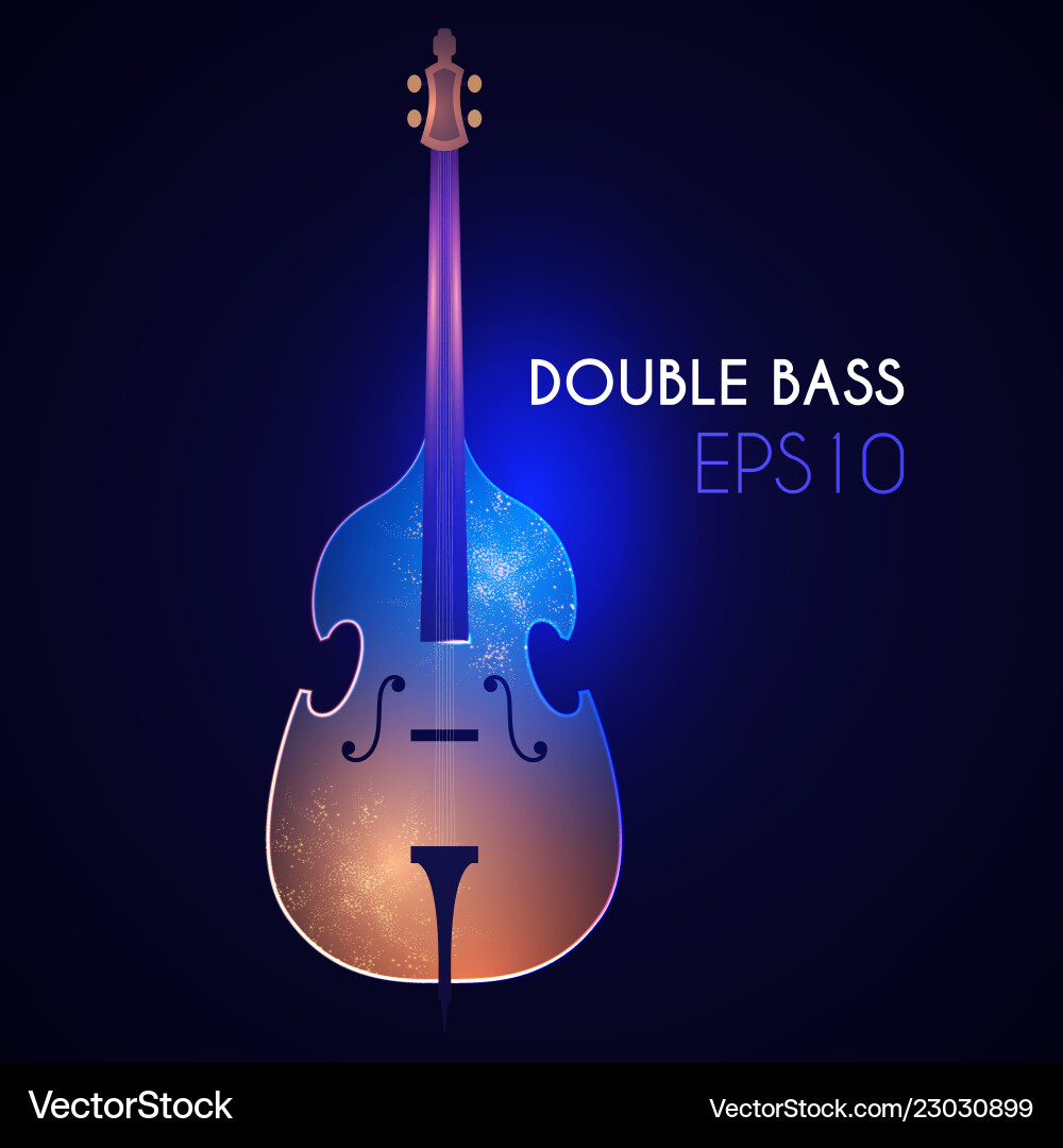 Double bass music instrument with light effects – Royalty-Free Vector ...