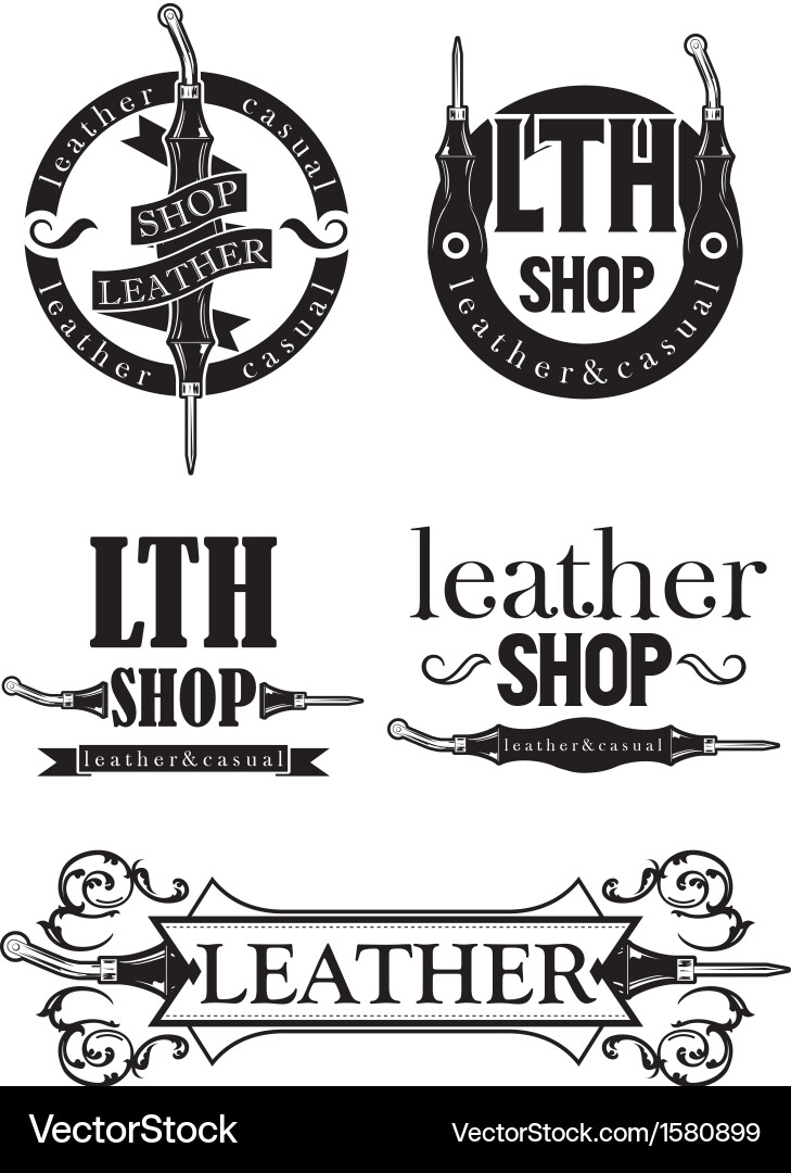 Leather logo Royalty Free Vector Image - VectorStock