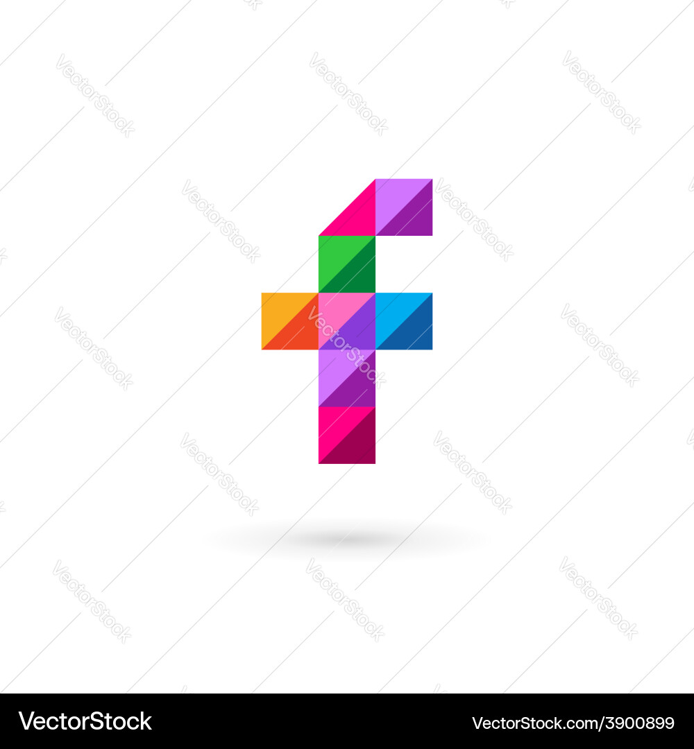 Letter f mosaic logo icon design template elements
