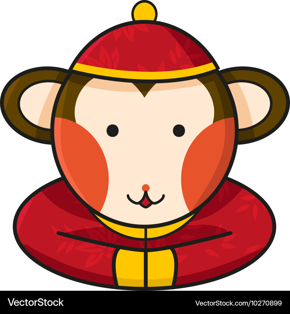 Monkey chinese Royalty Free Vector Image - VectorStock
