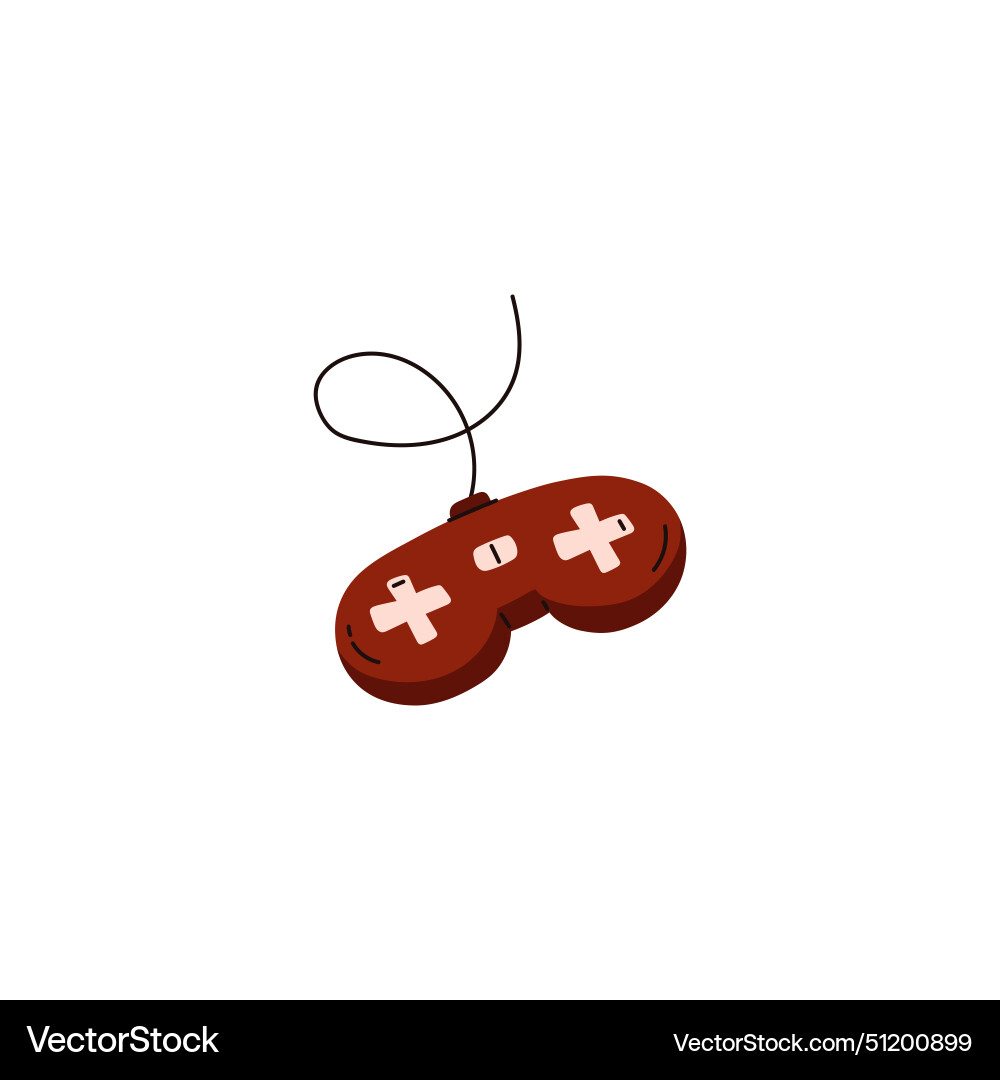 Of a classic wired game controller in Royalty Free Vector