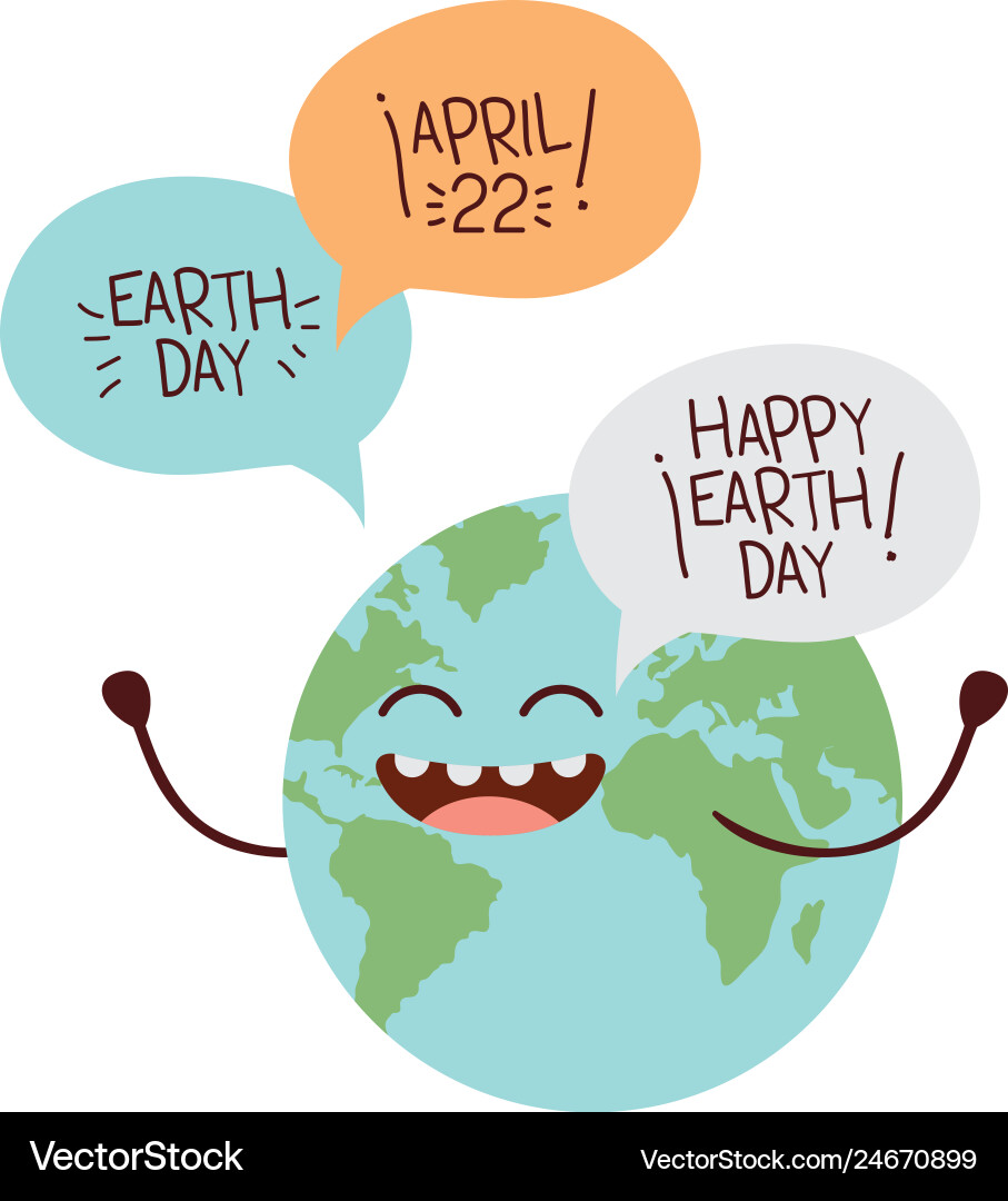 Planet Erde kawaii isolierte Ikone Lizenzfreies Vektorbild