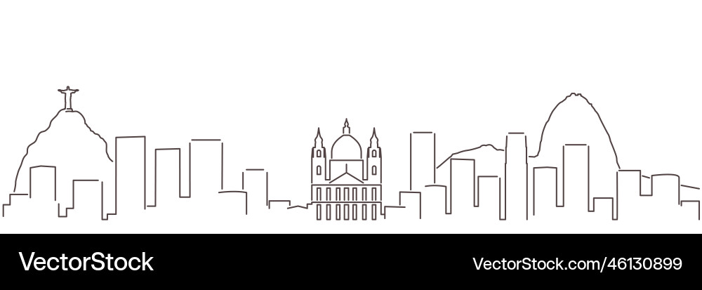 Rio de janeiro dark line simple minimalist Vector Image