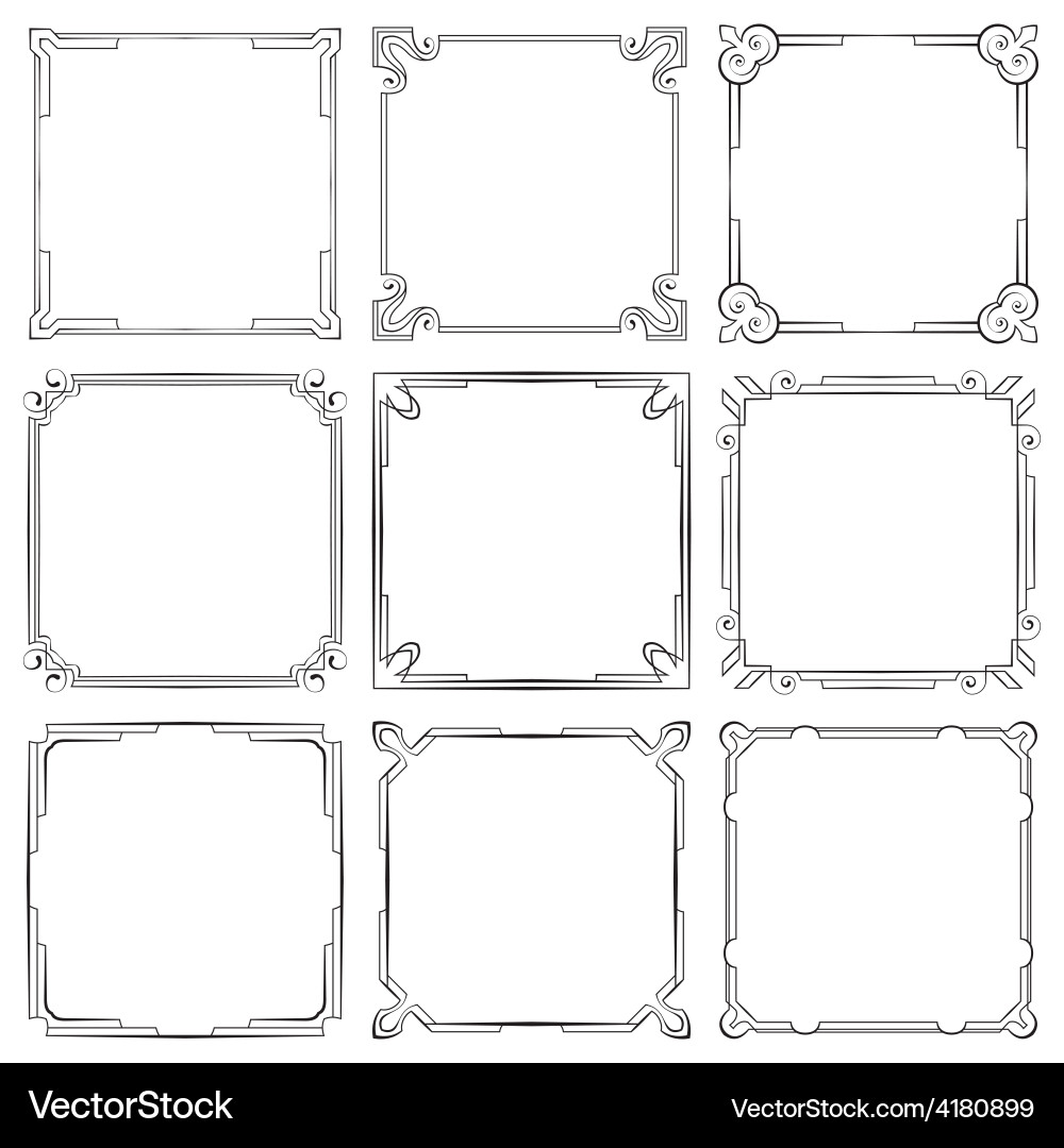 Set of square elegant frames Royalty Free Vector Image