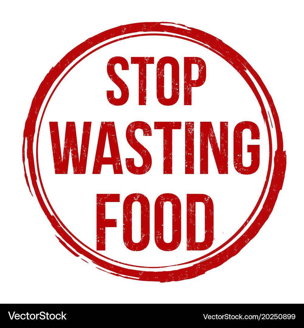 Stop Food Waste Grunge Stamp Lizenzfreies Vektorbild