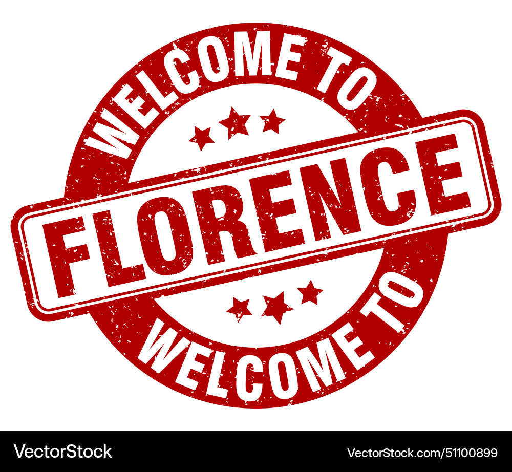 Welcome to florence stamp round sign Royalty Free Vector