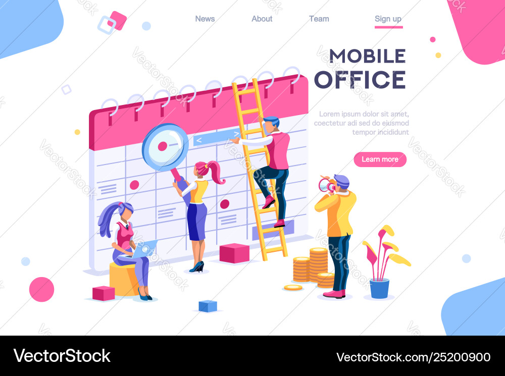 Calendar display statistics Royalty Free Vector Image