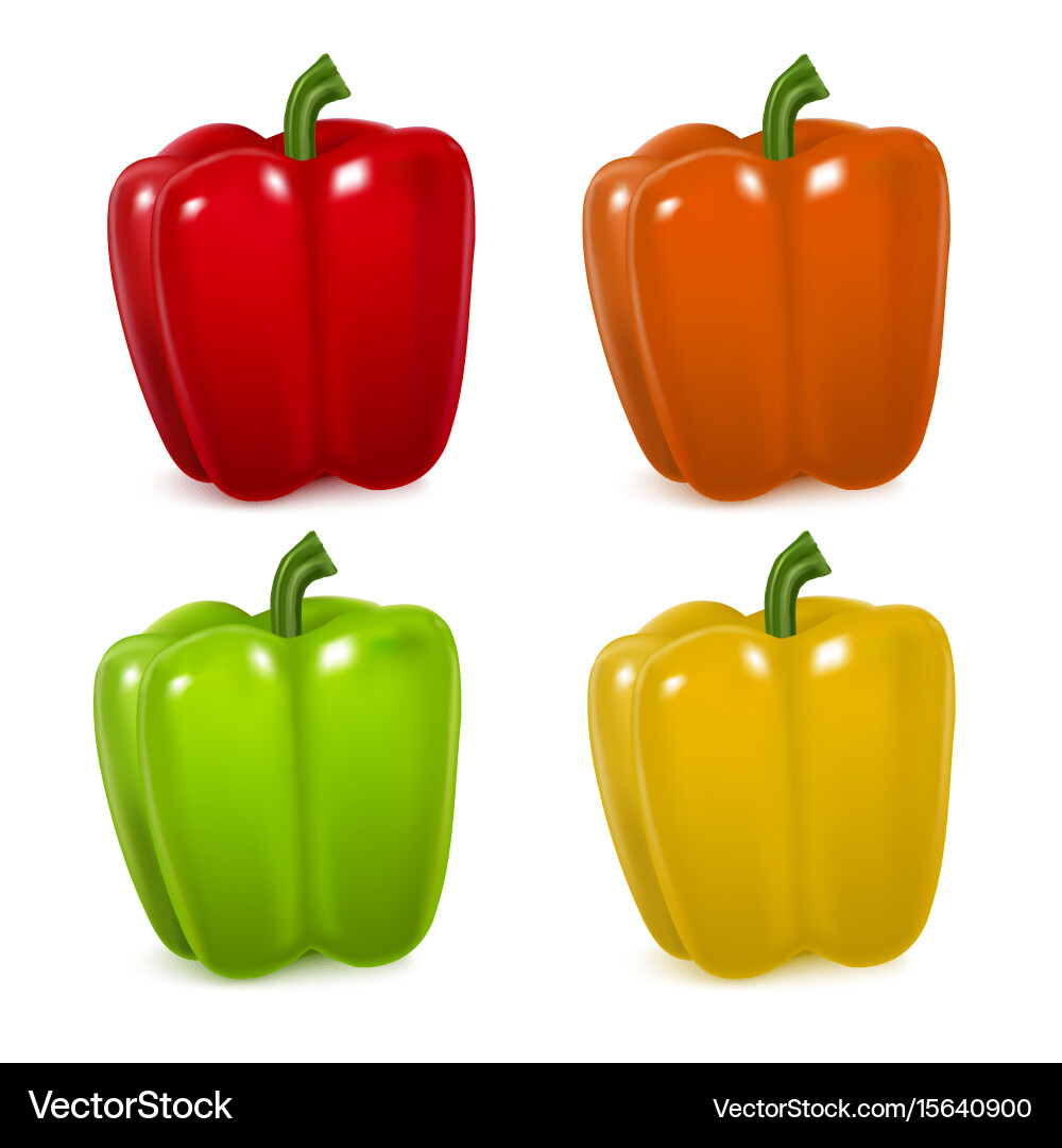 Colorful Pepper Set Royalty Free Vector Image - VectorStock