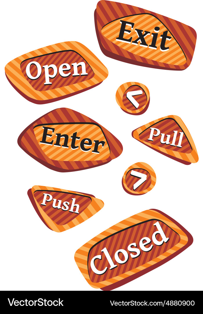Door-signs Royalty Free Vector Image - VectorStock