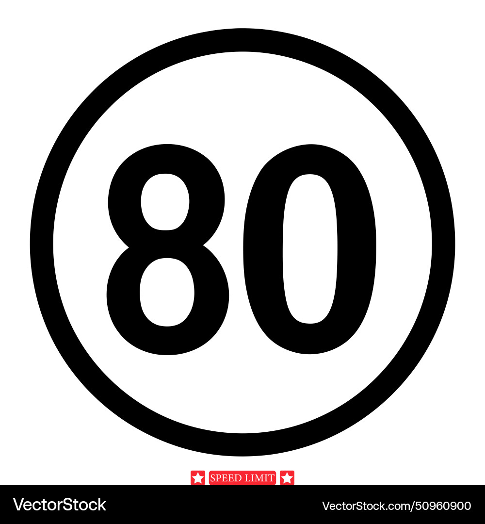Dynamic speed limit sign silhouettes road safety Vector Image