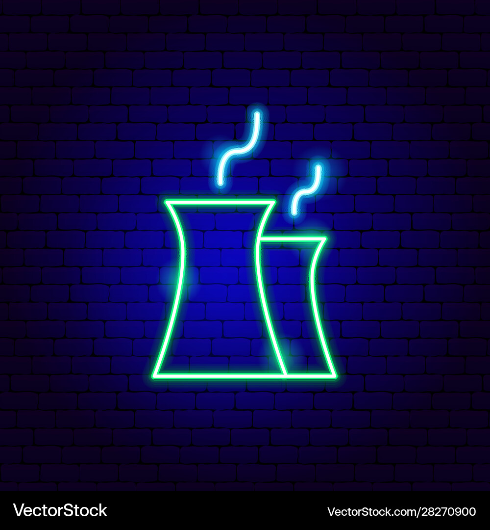Factory steam neon sign Royalty Free Vector Image