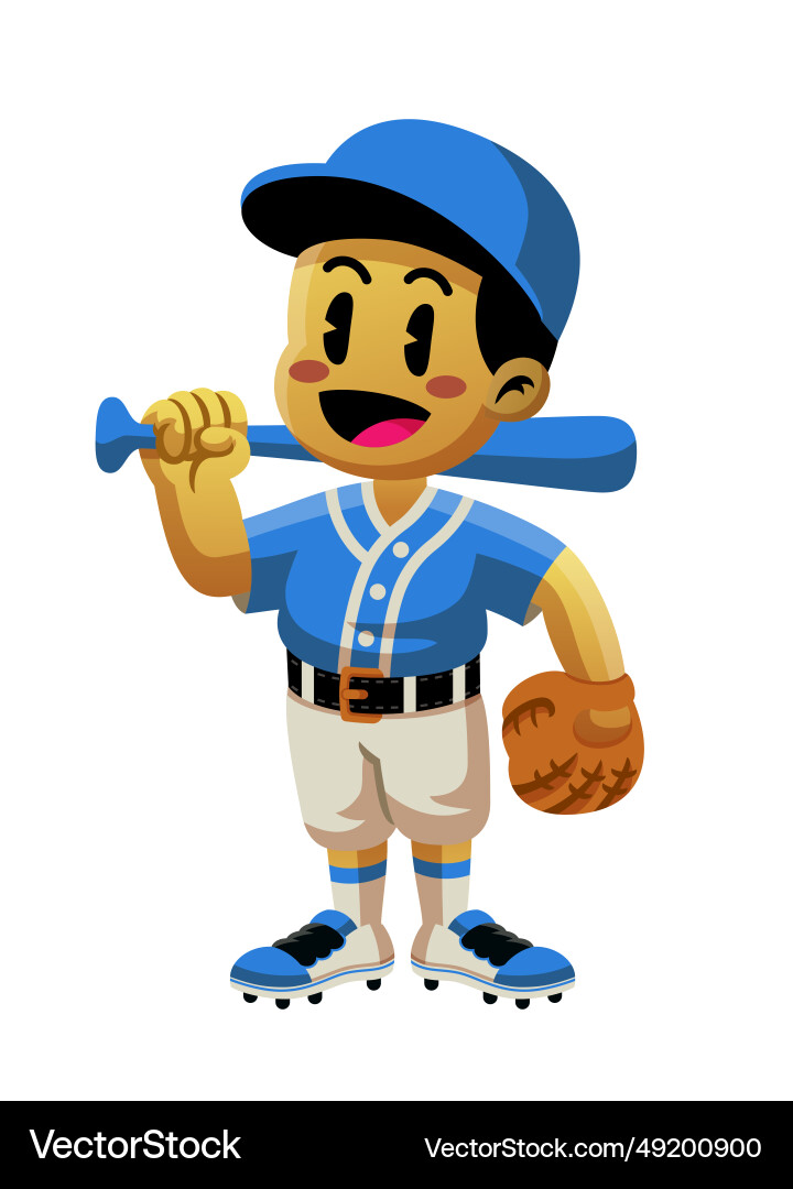 Kid Baseball Player Vector
