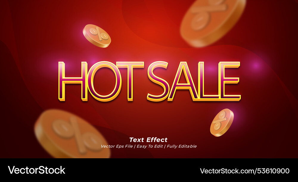 Hot sale text effect editable 3d style Royalty Free Vector