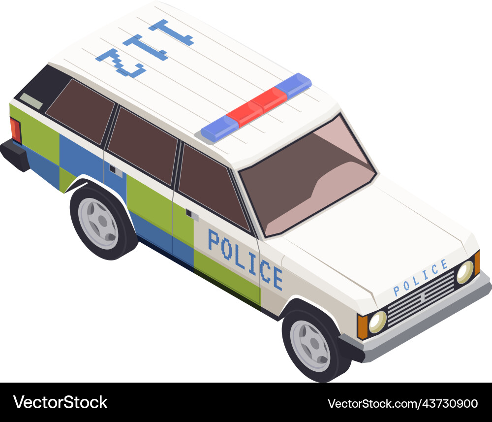 Isometric police car Royalty Free Vector Image