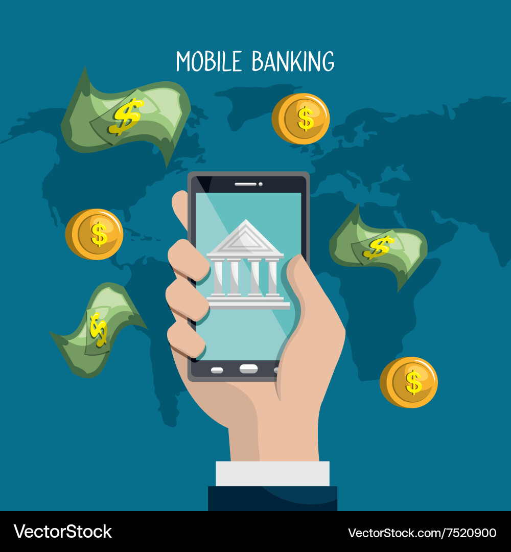 Mobile banking design Royalty Free Vector Image