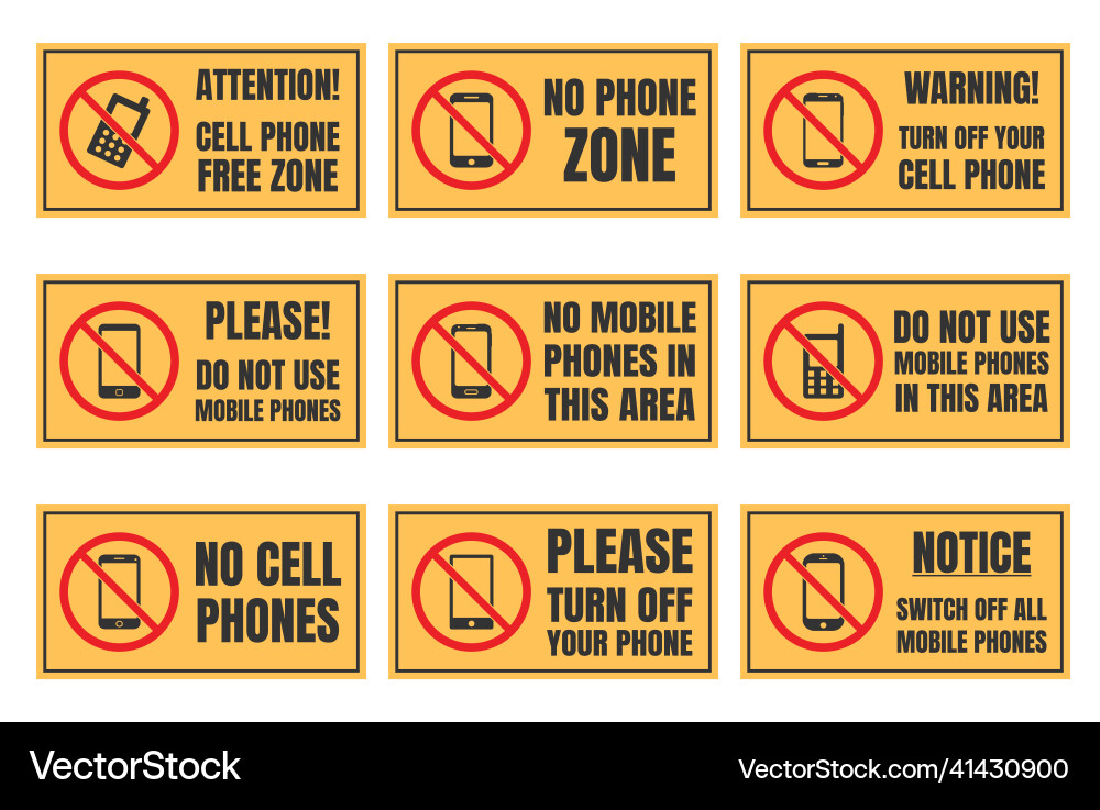 No cell phone sign mobile prohibited Royalty Free Vector