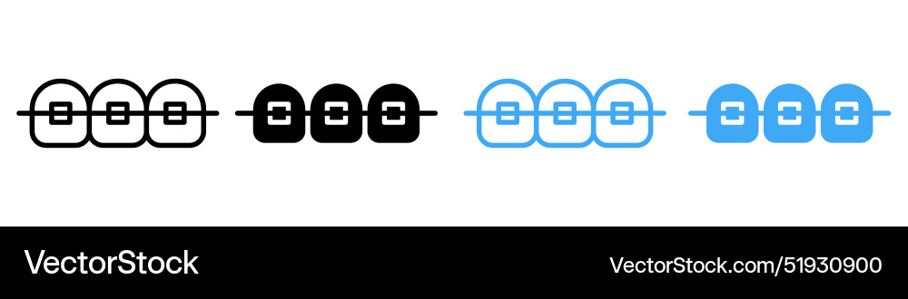 Orthodontic braces icon for corrective dental Vector Image