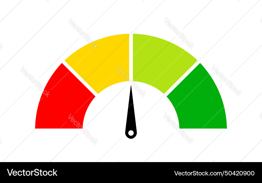 Red green dashboard tachometer isolated Royalty Free Vector