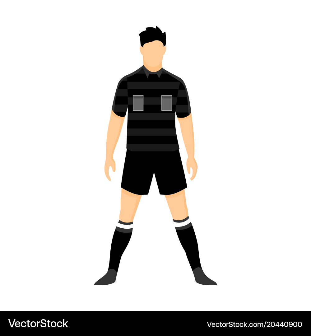 Referee football black uniform Royalty Free Vector Image