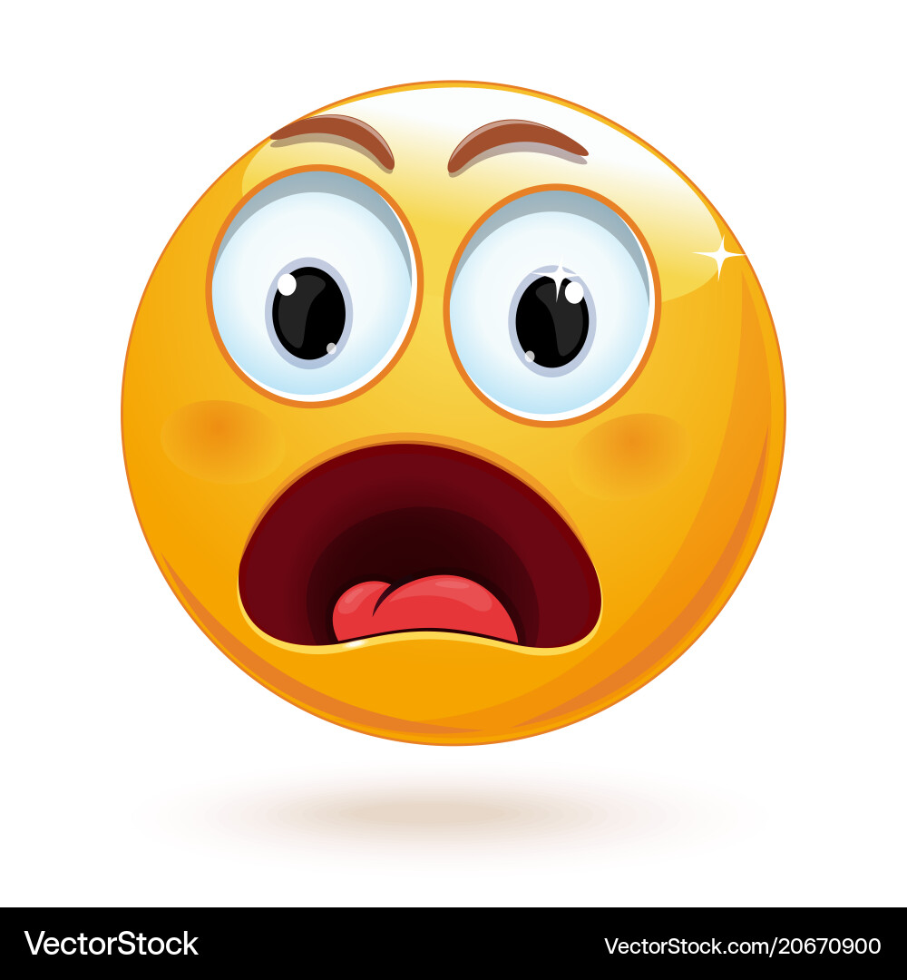 Shocked Face Emoji Icon Royalty Free Vector Image