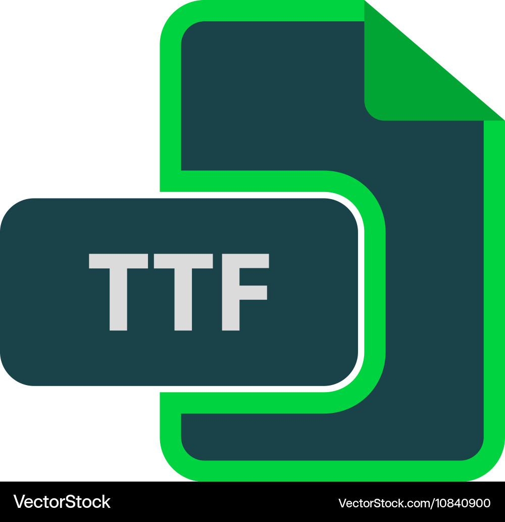 Ttf icon Royalty Free Vector Image - VectorStock
