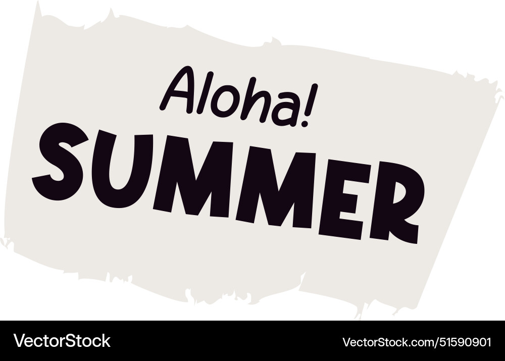 Aloha summer lettering sticker Royalty Free Vector Image
