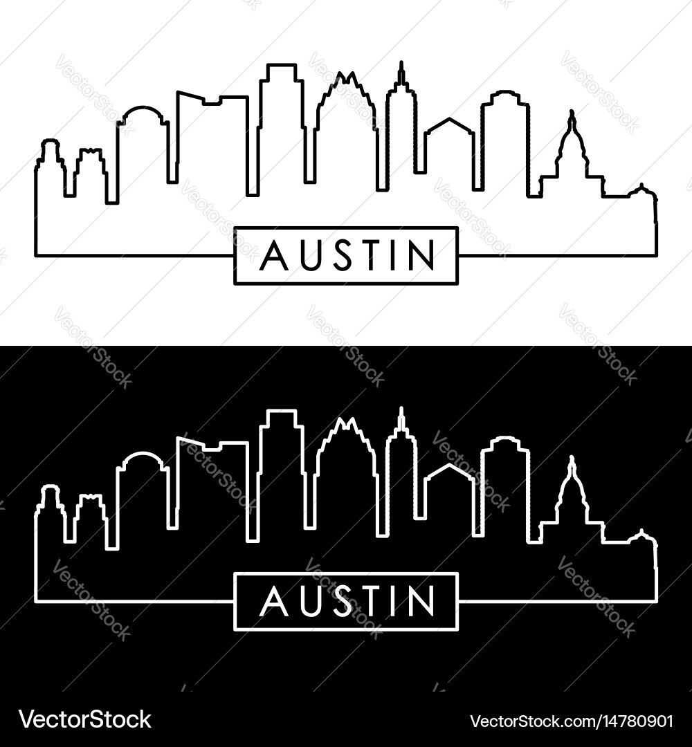 Austin skyline linear style editable file Vector Image