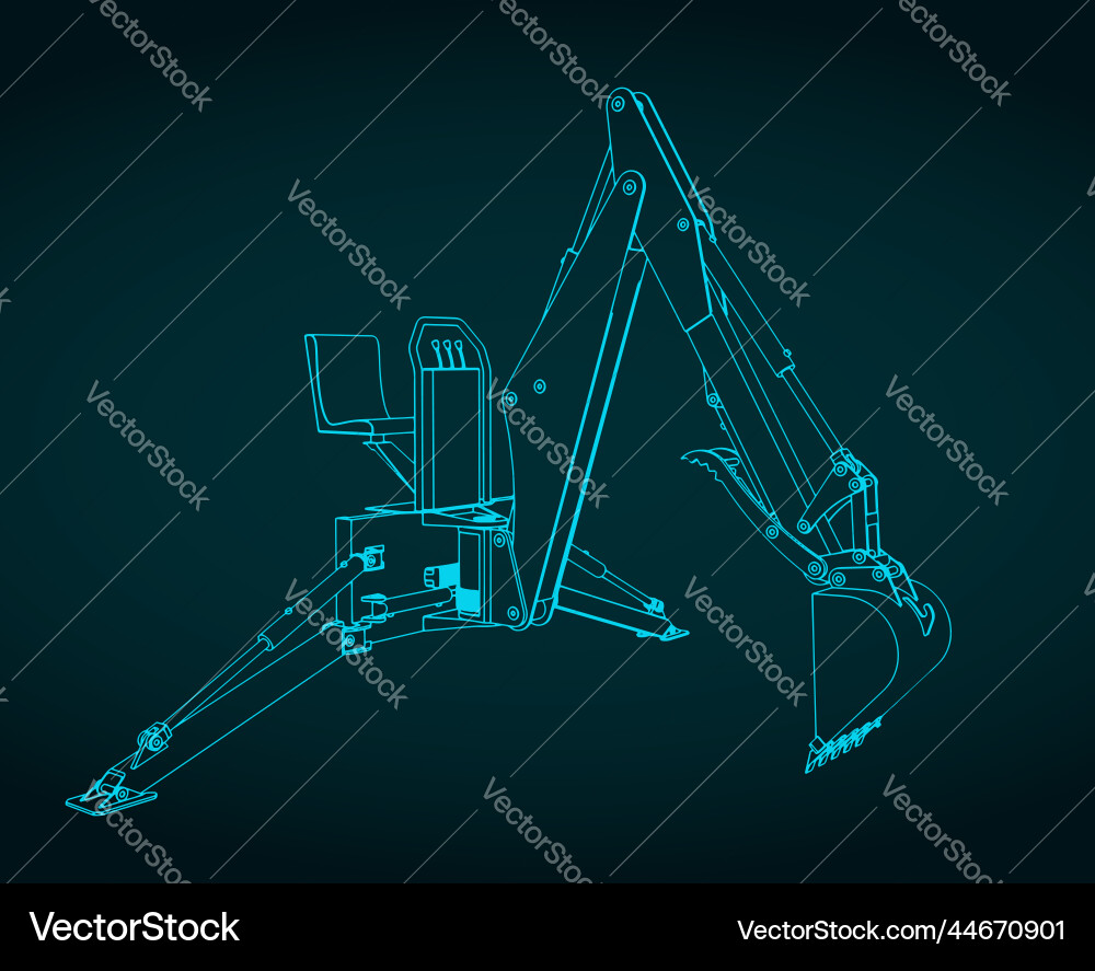 Backhoe loader Royalty Free Vector Image - VectorStock