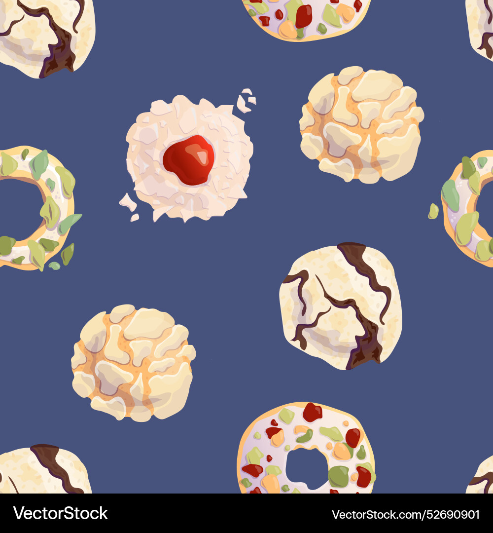 Baking seamless cookie pattern Royalty Free Vector Image