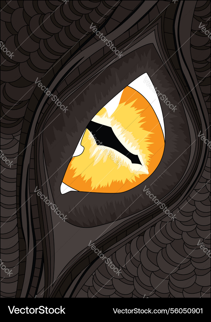 Black dragon eye digital art background Royalty Free Vector