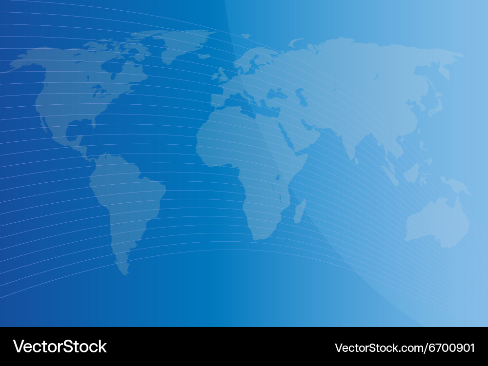 Blue background with map world Royalty Free Vector Image