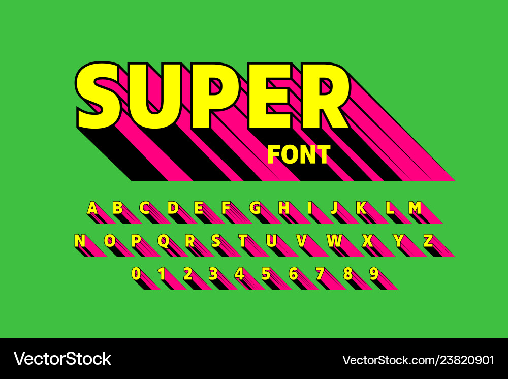 Comics style font alphabet letters and numbers Vector Image