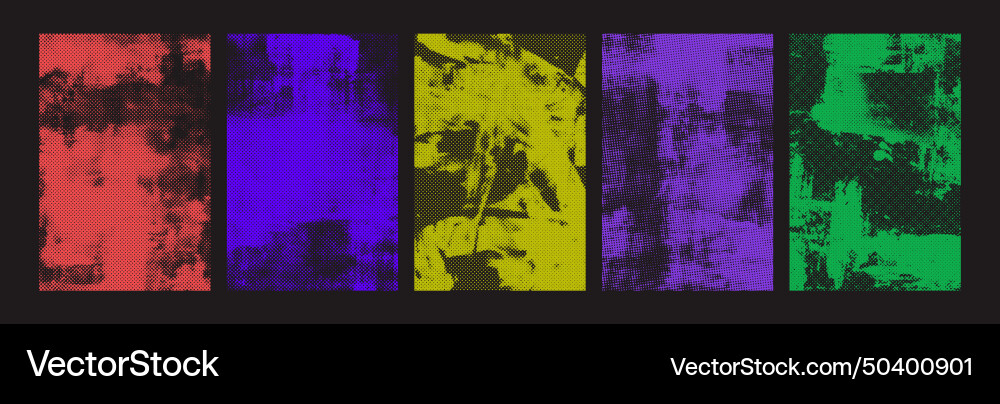 Distressed poster backgrounds with grunge halftone