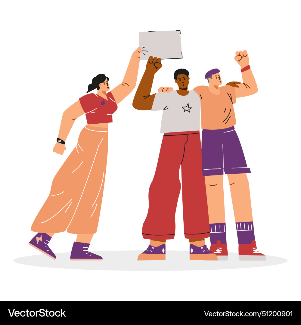 Human rights protest scene Royalty Free Vector Image