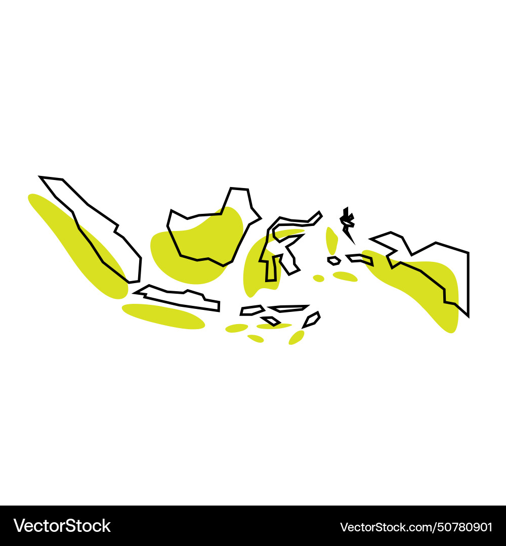 Indonesia simplified map Royalty Free Vector Image